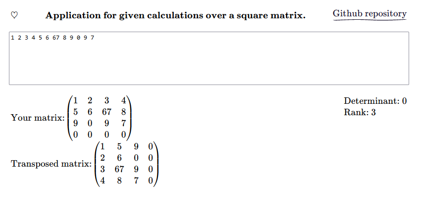 GitHub - polexka/matrix: Matrix calculator on JavaScript